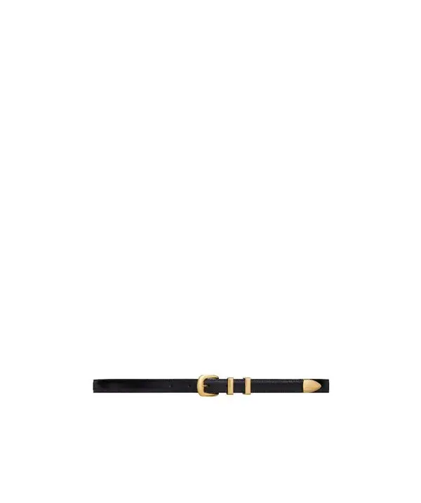 Celine Western Belt 18mm In Taurillon Leather - Black