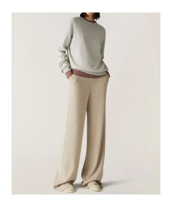 Loro Piana Cashmere Round Neck Sweater With Bubble Sleeves