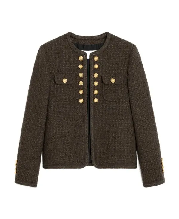 Celine Chelsea Jacket In Bouclette Natt