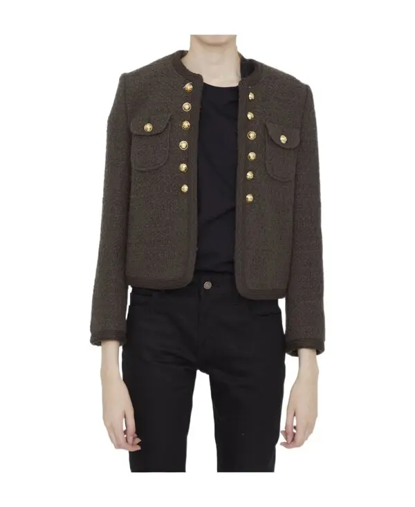 Celine Chelsea Jacket In Bouclette Natt