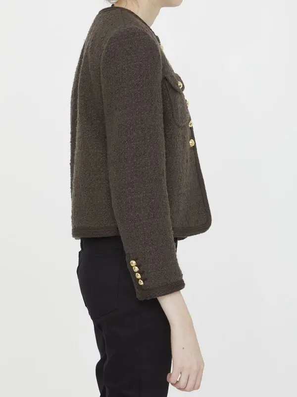 Celine Chelsea Jacket In Bouclette Natt