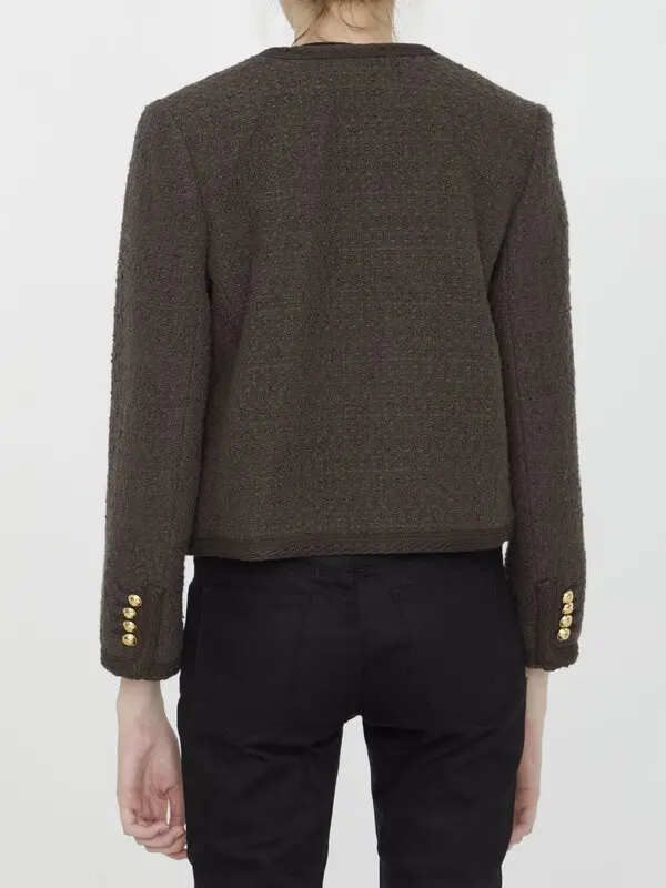 Celine Chelsea Jacket In Bouclette Natt