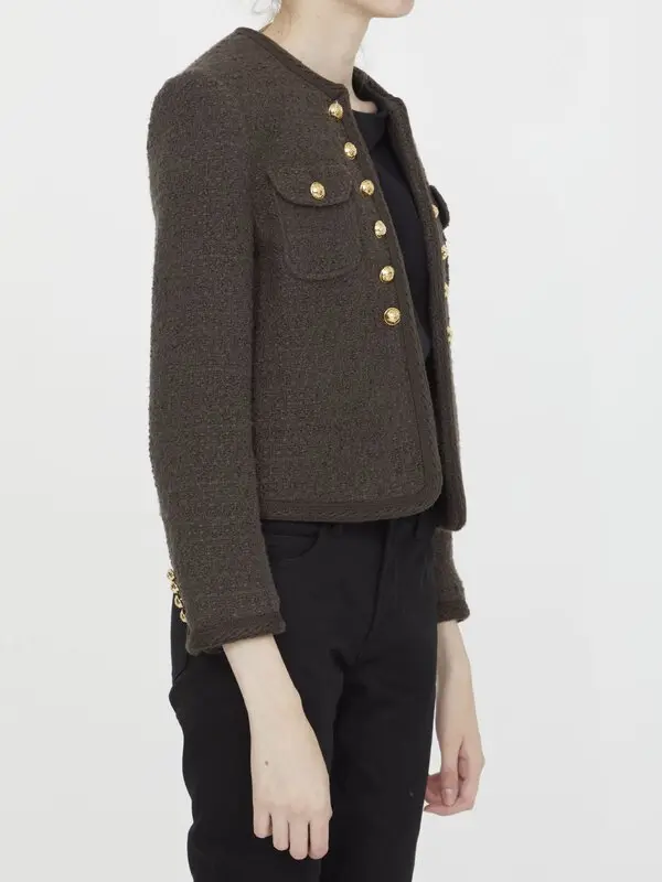 Celine Chelsea Jacket In Bouclette Natt