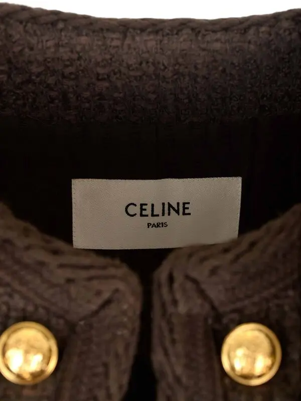 Celine Chelsea Jacket In Bouclette Natt