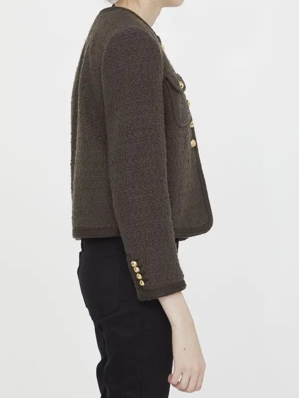 Celine Chelsea Jacket In Bouclette Natt