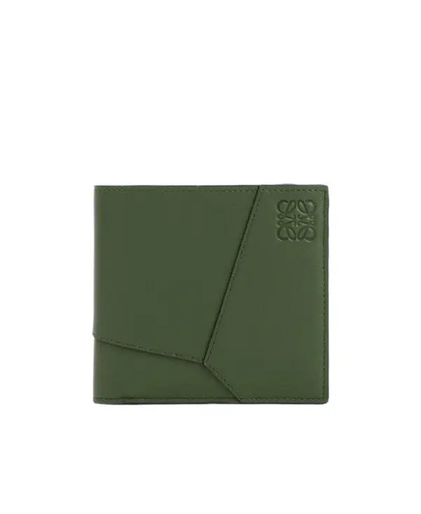Loewe Puzzle Edge Bifold Wallet In Classic Calfskin - Green