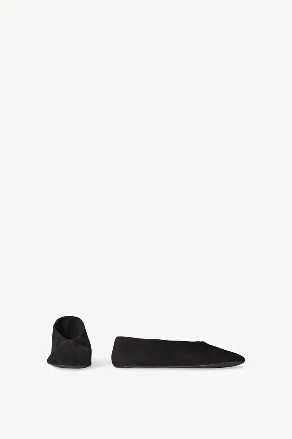 THE ROW Stella Slipper - Black