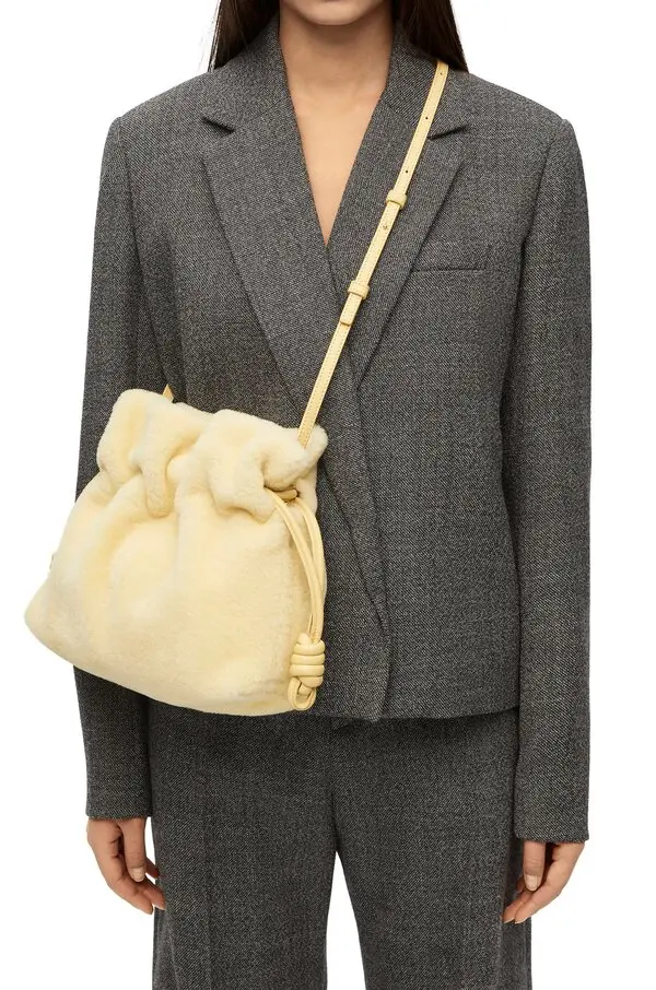 Loewe Flamenco Clutch In Shearling