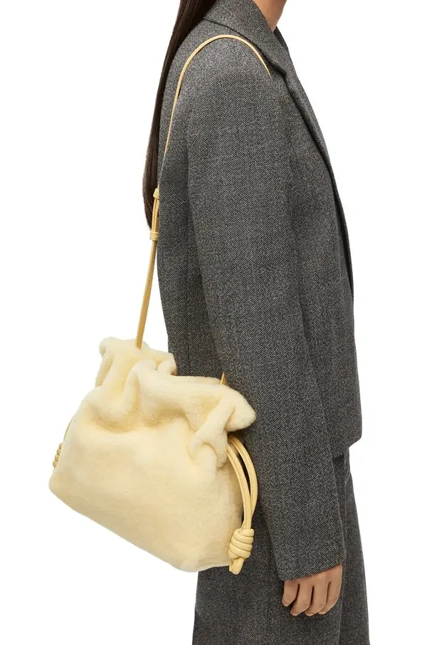 Loewe Flamenco Clutch In Shearling