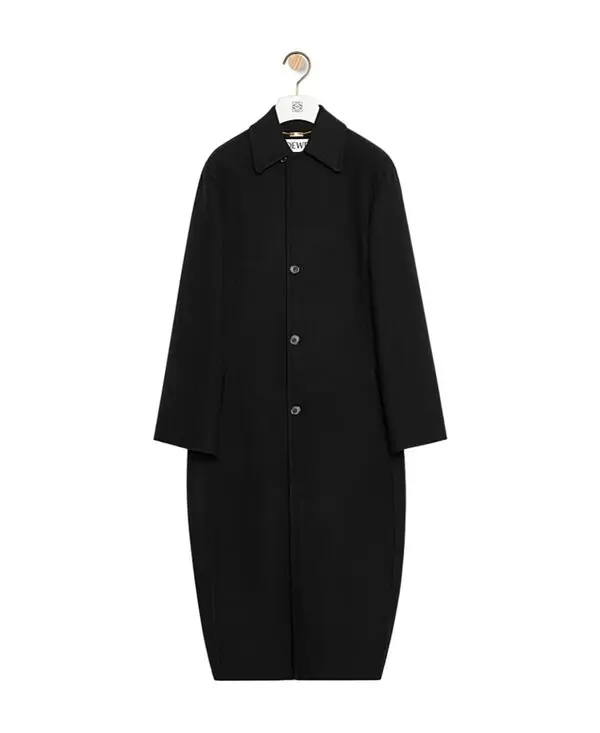 Loewe Balloon Coat In Wool - Black