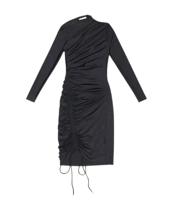 Balenciaga Asymmetric Drawstring Dress - Black