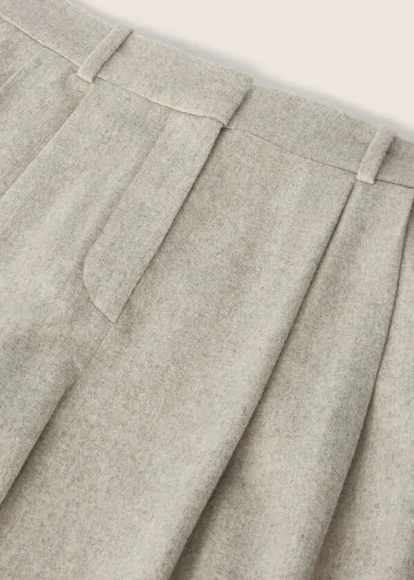 Loro Piana Cashmere Casual Pants With Ribbed Detail - Nude