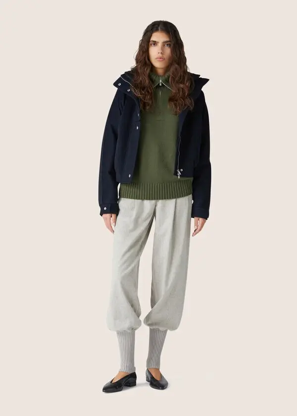 Loro Piana Cashmere Casual Pants With Ribbed Detail - Nude