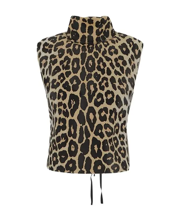 Dries Van Noten Leopard Printed Sleeveless Top - Black