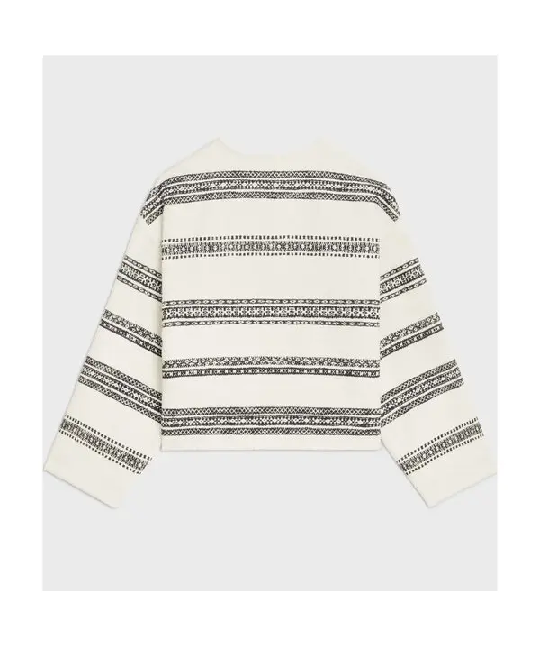Celine Baja Cardigan In Striped Tweed