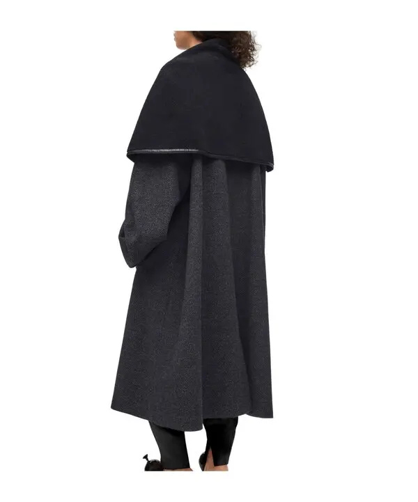 Loewe Wool Coat With Shearling Collar And Belt