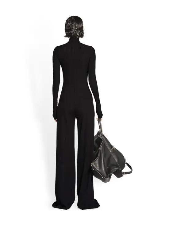 Balenciaga Ribbed Knit Turtleneck Jumpsuit