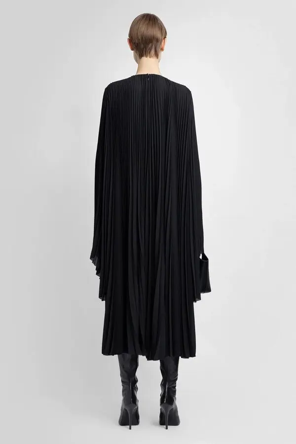 Balenciaga Pleated Wide-sleeve Maxi Dress