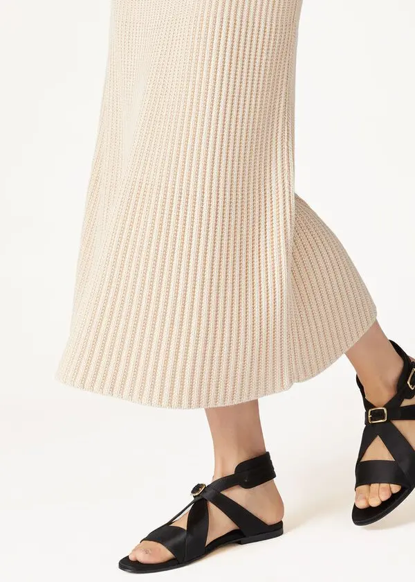 Loro Piana Ikeda Pleated Midi Skirt