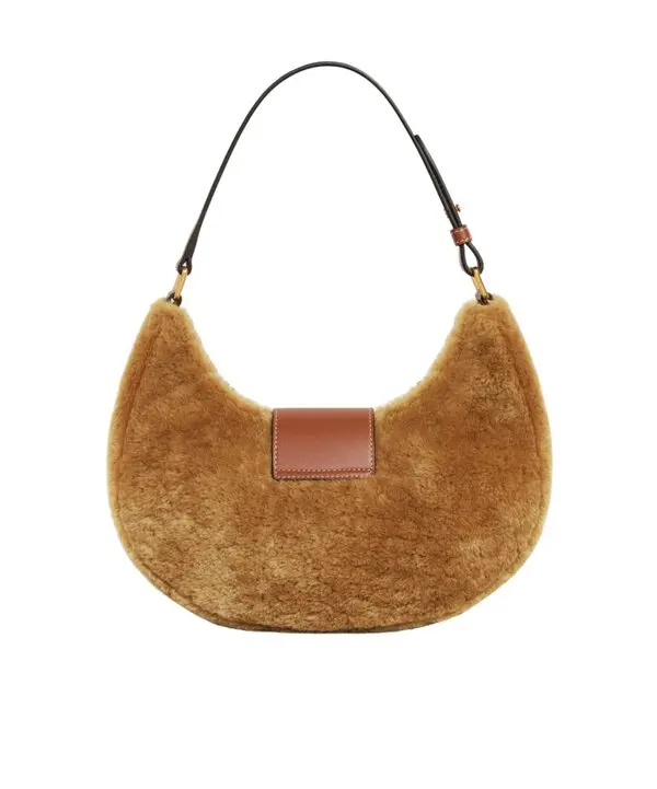 Celine Medium Ava Triomphe Bag In Shearling And Calfskin