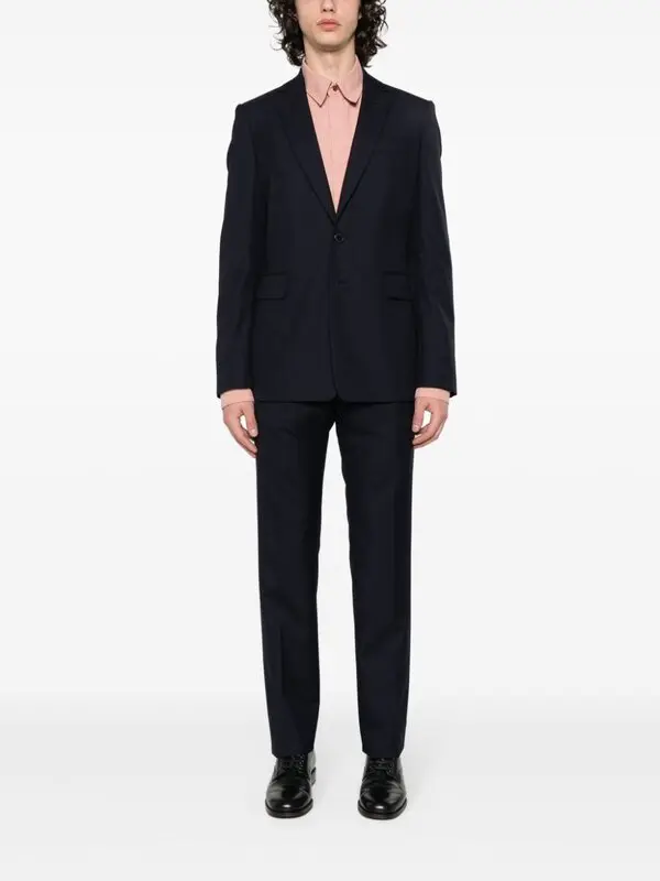 Dries Van Noten Long-sleeved Coat Belt Ring Trousers Suit