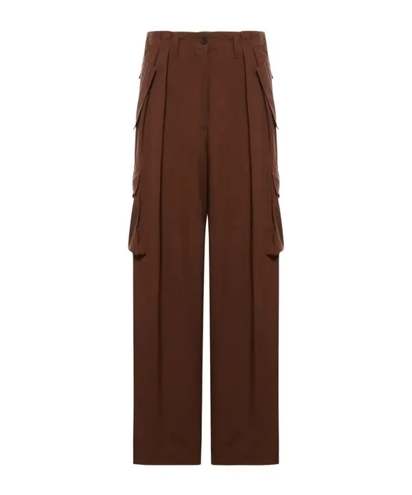 Dries Van Noten Zipped Straight Leg Trousers - Brown