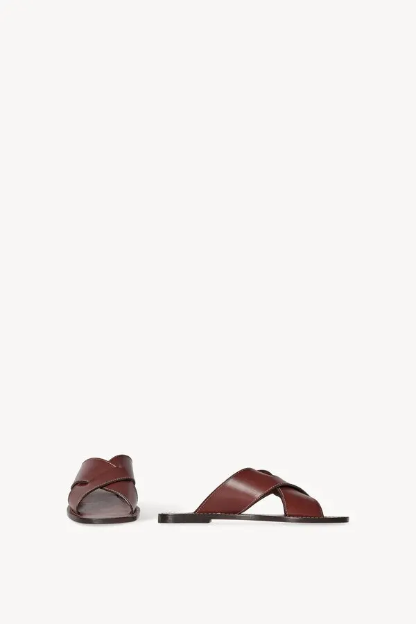 THE ROW Link Flat Sandal - Chocolate