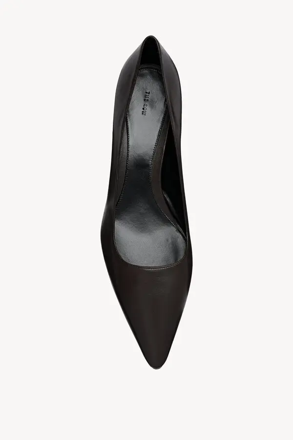 THE ROW Liisa Kitten Heel Pumps - Lacquer Brown