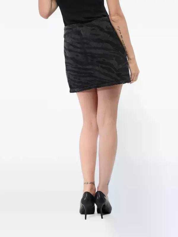 GANNI Animal-print Wrap Mini Skirt