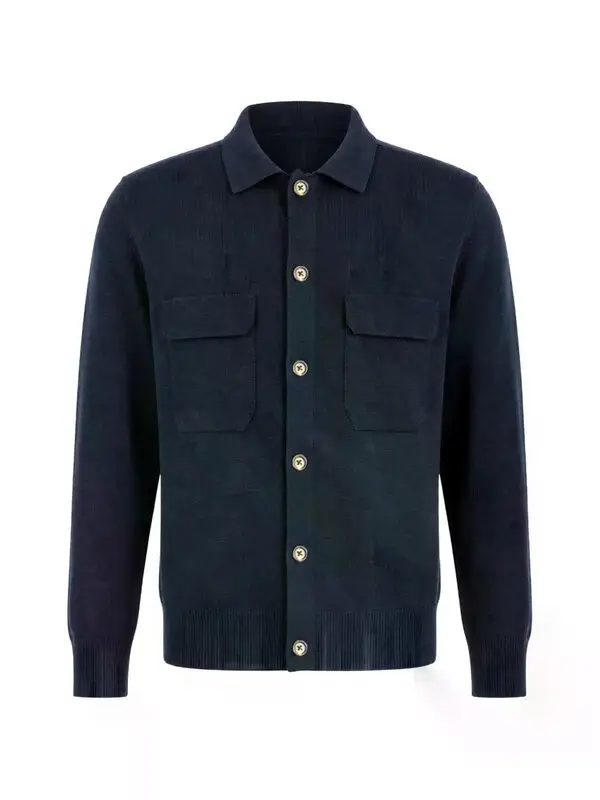 Eleventy Long-sleeved Button-up Shirt - Blue
