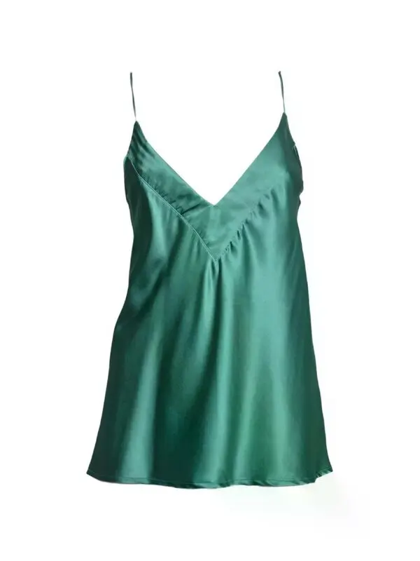 SOLOTRE Satin-finish V-neck Top