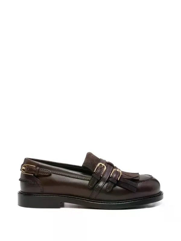 Sandro Buckle-detail Fringed Loafers