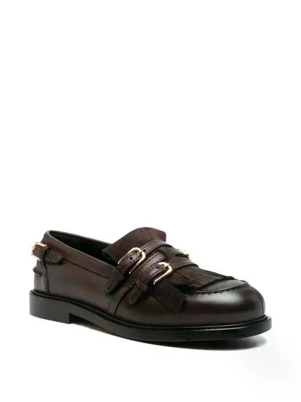 Sandro Buckle-detail Fringed Loafers