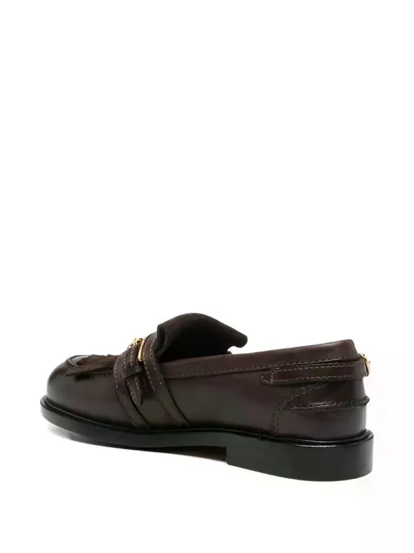 Sandro Buckle-detail Fringed Loafers