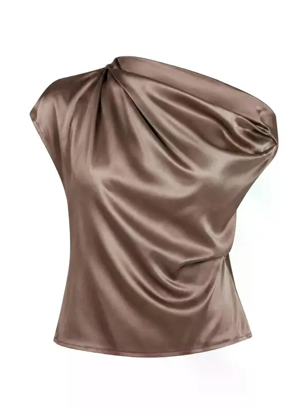 THE SEI Draped Asymmetric Top - Neutrals