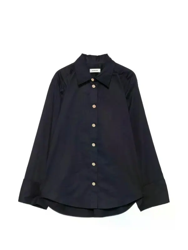 Sandro Straight Cut Shirt With Gold-tone Hardware