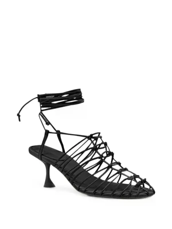Proenza Schouler Nappa Leather Knot Detail Ankle Tie Sandals