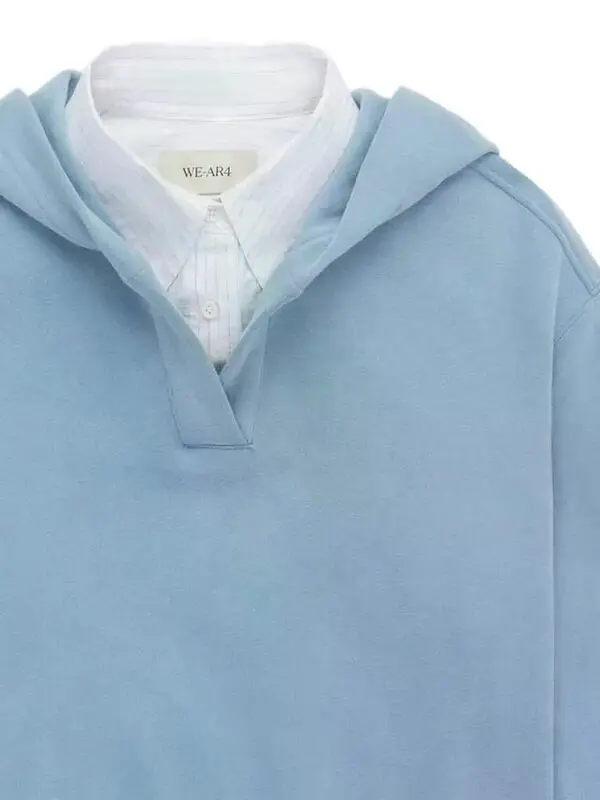 WE-AR4 Layered Hoodie With V-neck Collar