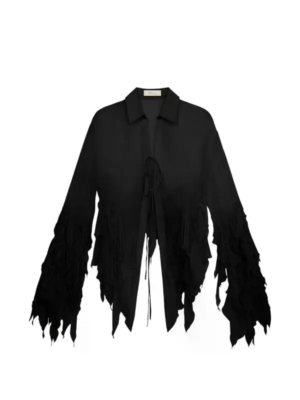 Blumarine Asymmetric Ruffled Shirt - Black