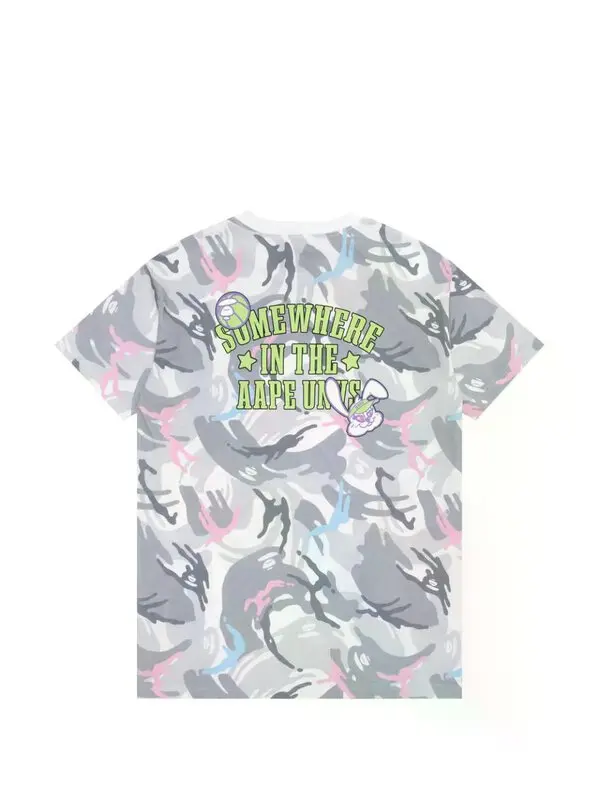 AAPE BY *A BATHING APE Moonface Camo-print T-shirt - White