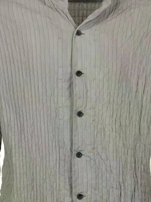 HANNES ROETHER Crinkled-finish Band-collar Shirt