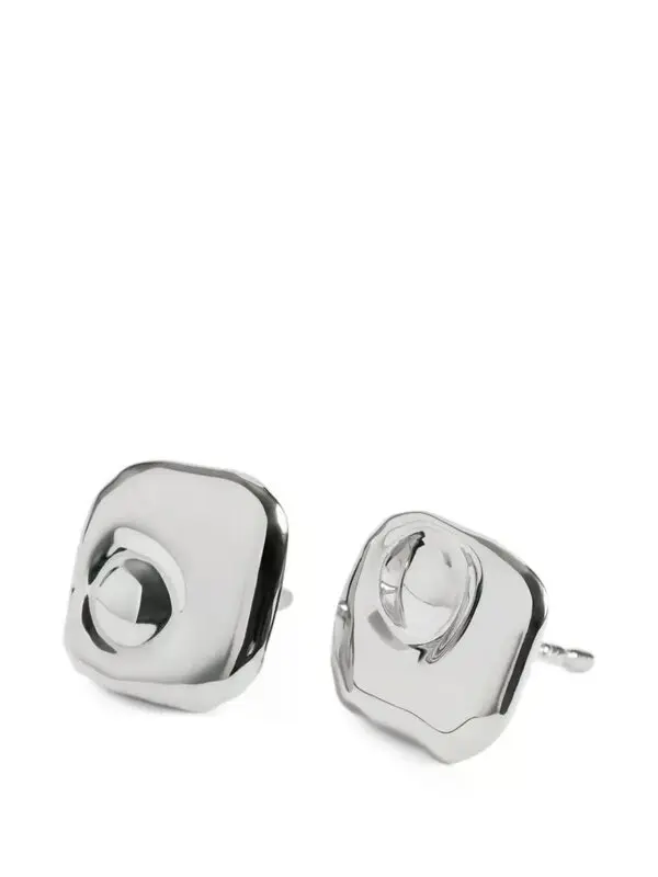 Monica Vinader Hammered-effect Stud Earrings - Silver