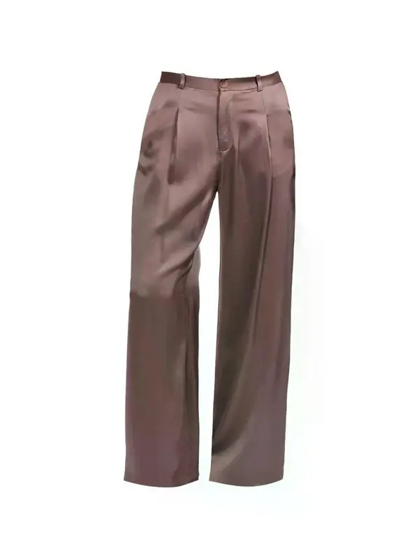 Lapointe Pleated Satin-finish Trousers