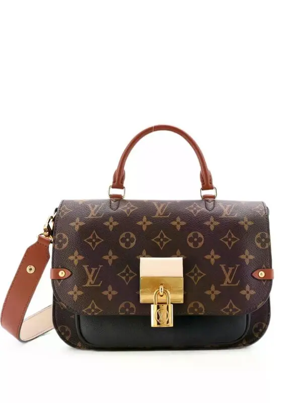 LOUIS VUITTON Monogram Canvas Leather Satchel - Black