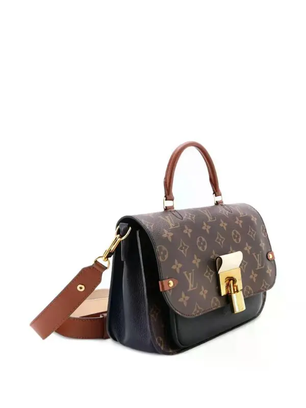 LOUIS VUITTON Monogram Canvas Leather Satchel - Black