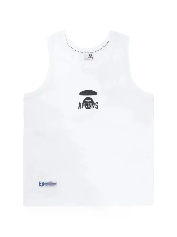 AAPE BY *A BATHING APE Moonface Graphic Print Tank Top - White