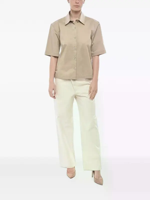 THELATEST Jewel-button Poplin Blouse