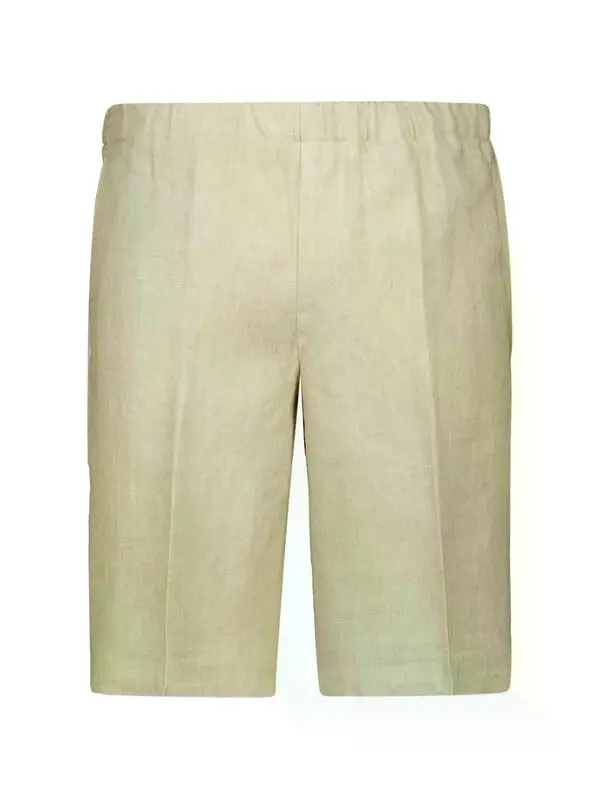 PIACENZA CASHMERE 1733 Elasticated Waistband Linen Shorts - Neutrals