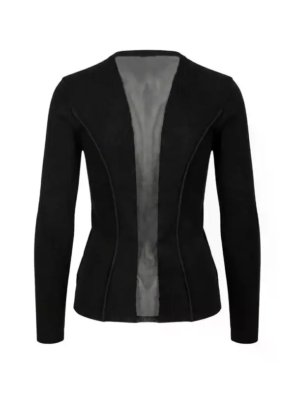 Masnada Ribbed Cardigan With Chiffon Insert