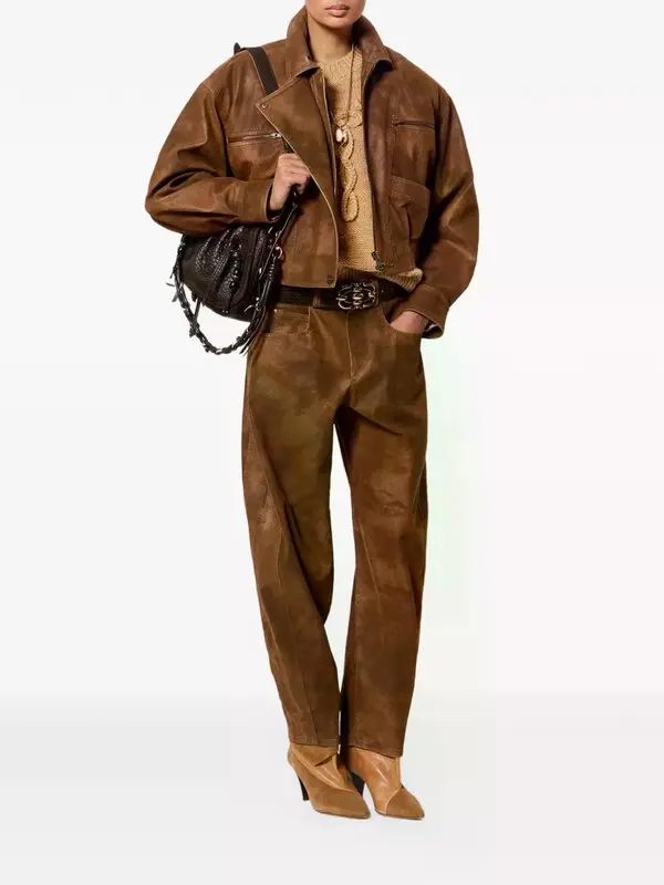 MARANT ETOILE Belky Barrel-fit Trousers - Brown